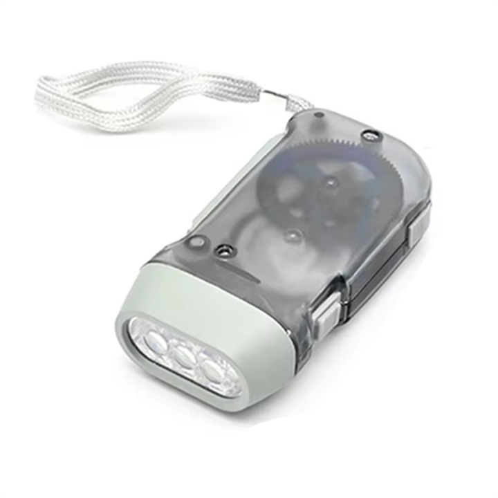 Portable LED Flashlight, Dynamo Hand Crank Light, Ideal for Camping ...