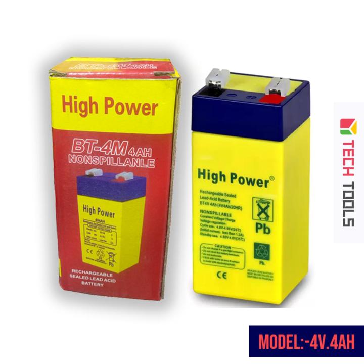 Battery Rechargeable Sealed Lead-Acid Battery High Power 4V.4Ah for ...