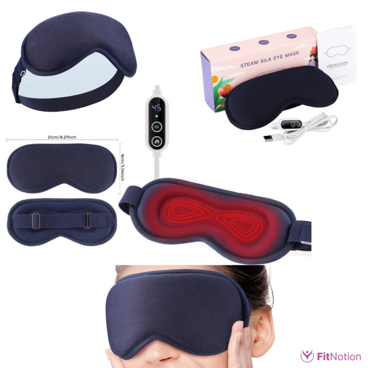 USB Powered Vibration Eye Massager Heated Eye Mask Wireless Relieve Eye ...