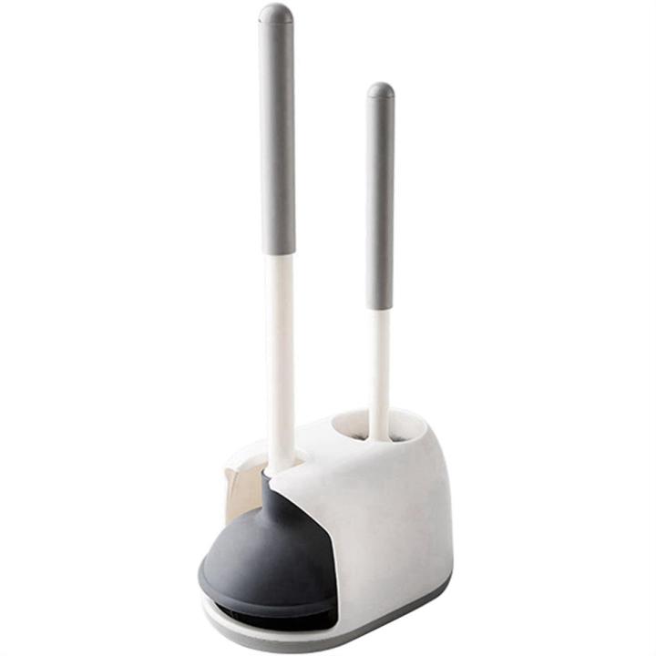 2 in 1 Toilet Bowl Brush Plunger Set Toilet Bowl Bush Set with Holder ...