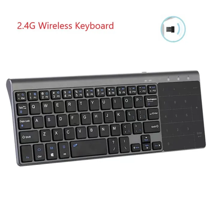 2.4G Wireless Keyboard With Number Touchpad Mouse Thin Numeric Keypad ...