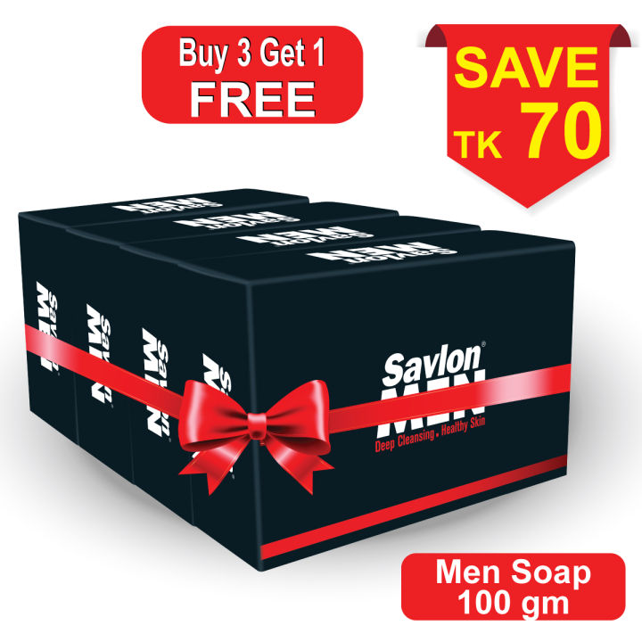 Savlon Soap Men 100gm Buy 3 Get 1 Free | Daraz.com.bd