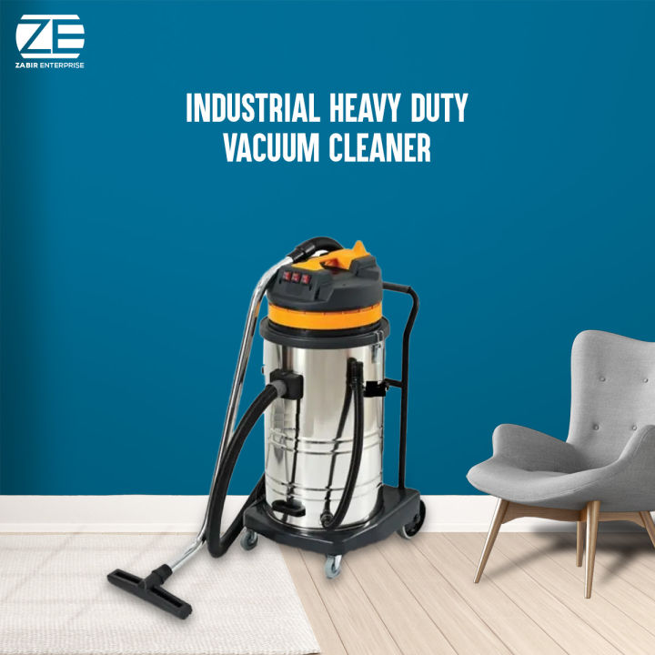 Industrial Heavy Duty Vacuum Cleaner, Wet & Dry 3-Motors, 3000W, 70L ...