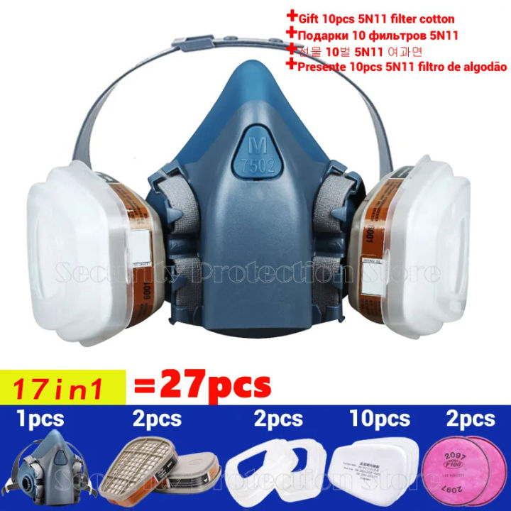 7502 Respirator Mask Protective Mask Industry Painting Spray Dust Gas ...