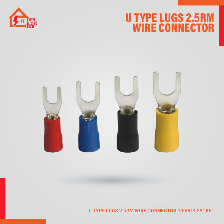 U TYPE LUGS 2.5RM WIRE CONNECTOR 100PCS PACKET | Daraz.com.bd