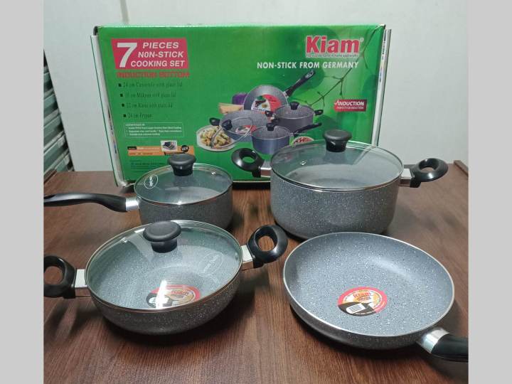 Kiam Non-Stick 7 Pcs Cookware Set Featuring Induction Bottom For ...