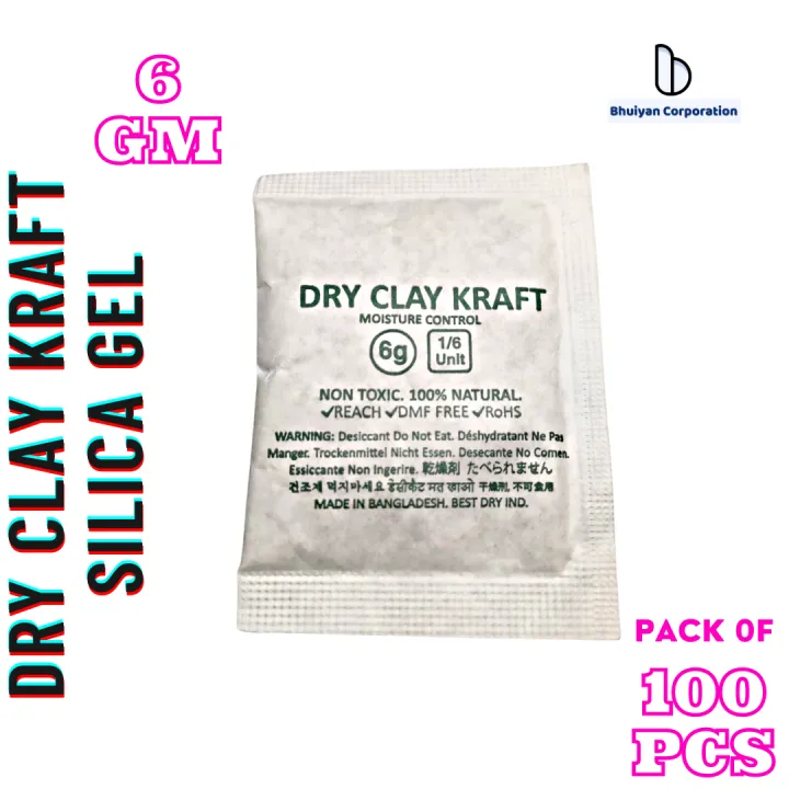 DRY CLAY KRAFT Silica Gel 6 Gram 100 pcs. White Silica Gel Premium ...