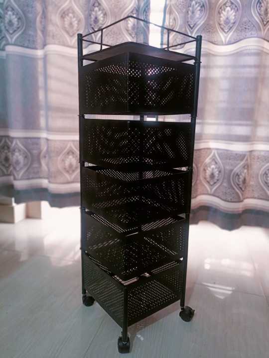 5 Layers Kitchen Rotating Shelf 360 Degree Baskets Fruit Vegetable Storage Rack . | Daraz.com.bd