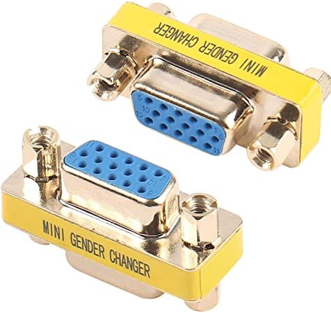 New VGA 15 Pin Female / Female Gender Changer AdapterVGA 15 Serial F-F ...