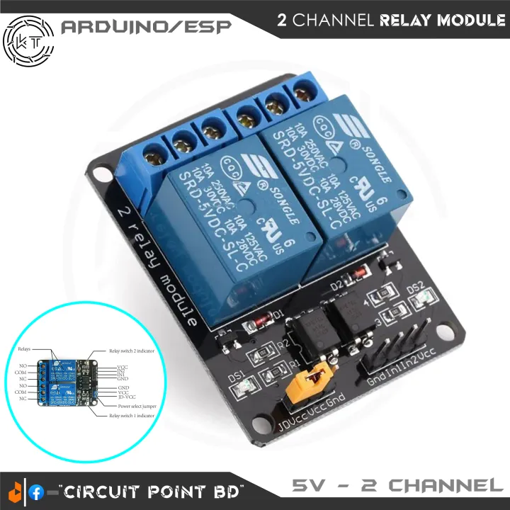 DC 5-12V 2 Channel / Double Channel Relay Module Interface With AC 220V ...