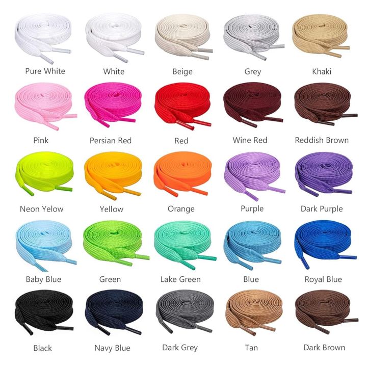 1 pair x 110 cm Flat Shoelace Double Layer Athletic Sports Shoe Laces ...