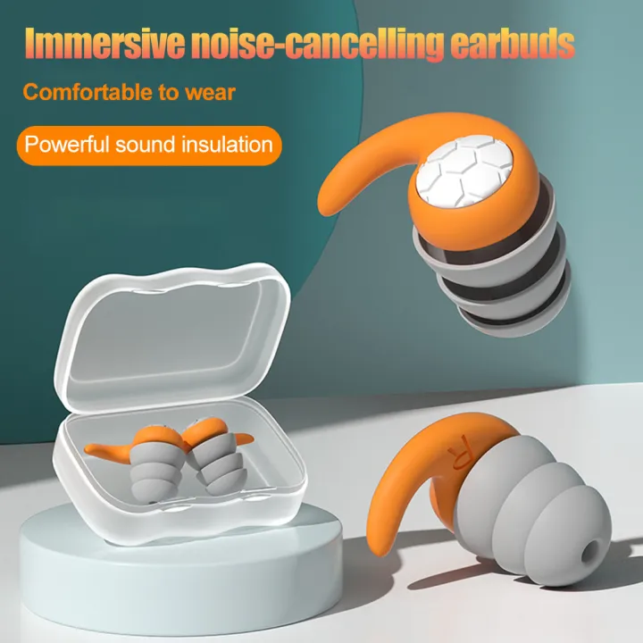 JM Noise Reduction Silicone Soundproof Filter Ear Plugs Sleep ...