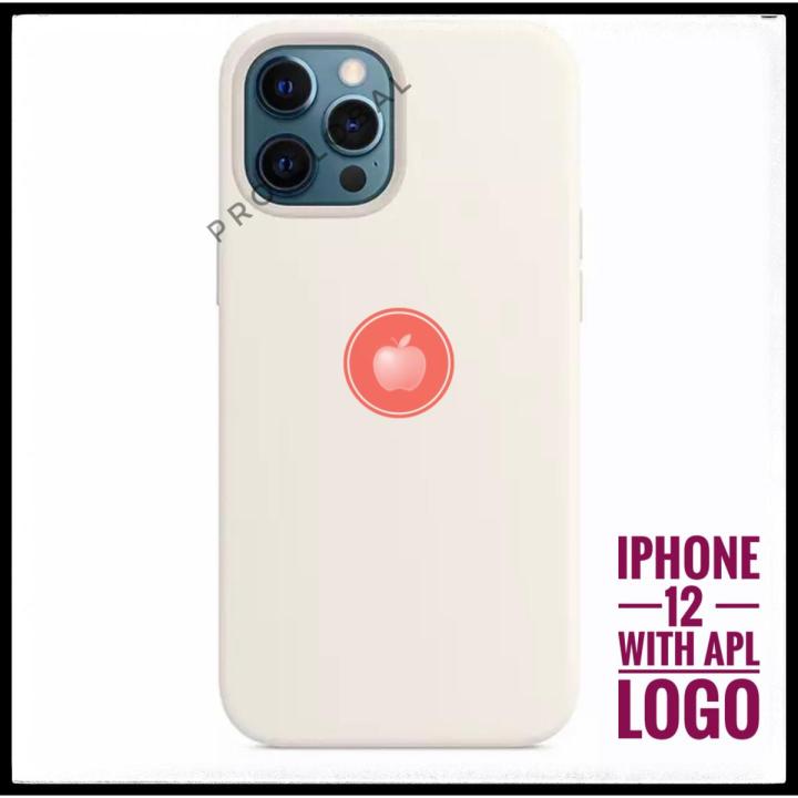Iphone {12 / 12 pro} লোগো সহ 6.1 ইঞ্চি সিলিকন কেস-সব রঙের | Daraz.com.bd