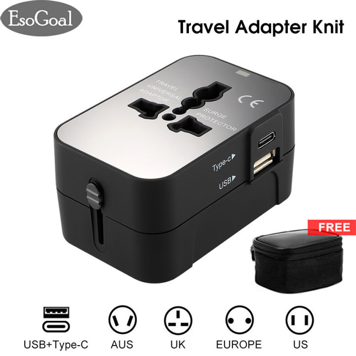 EsoGoal Multi-Outlets Travel A-dapter All in One I-nternational U ...