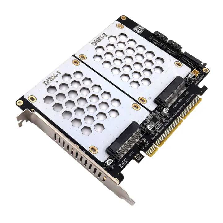 U.2 Dual-Disk Adapter Card Dual-Disk SFF8639 U.2 NVME and SATA 2.5-Inch ...