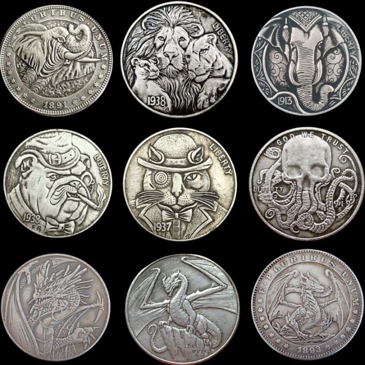 【Latei Posies】 Vintage Animals Kids Toys Coin Funny Dog Cat Elephant ...