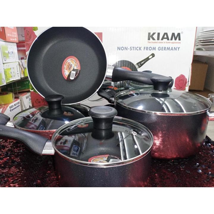 Non Stick 7 Pcs Cookware Set New Edition 2020 - Black (kiam) Gift And ...