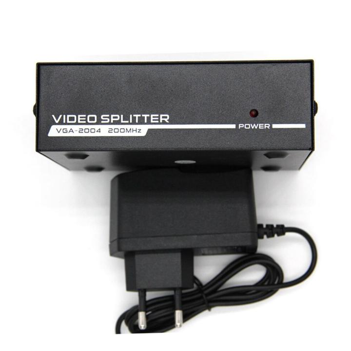 【VisioN Shop】Splitter 4 ports VGA Splitter 200MHz 1920x1440 with power ...