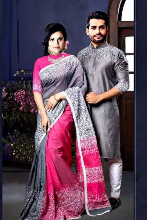 Eid Collection Couple Sett [Saree+Panjabi] | Daraz.com.bd