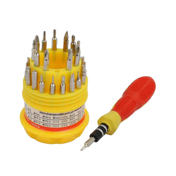 31 In 1 Screw Driver Set - Yellow and Red | Daraz.com.bd