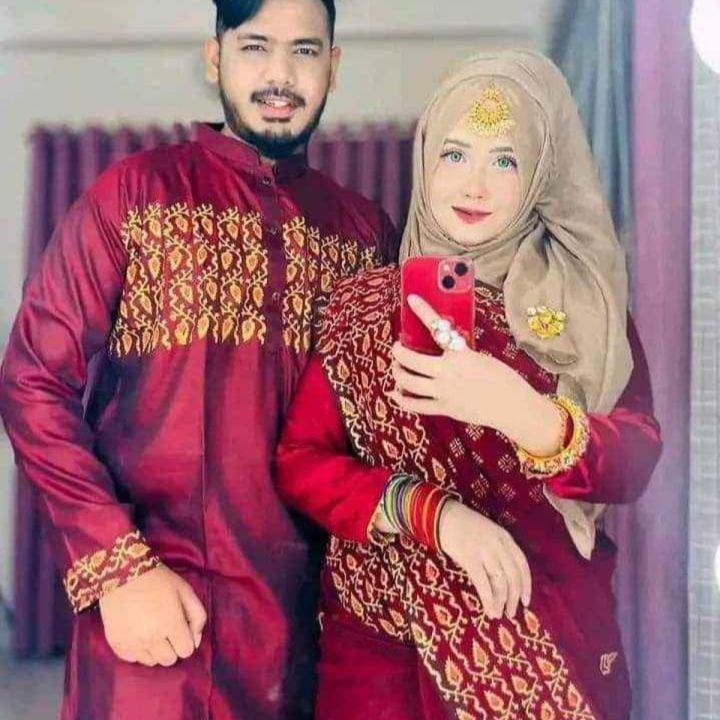Couple Set/Matching dress/Couple&Family Sets/Sari And Panjabi | Daraz ...