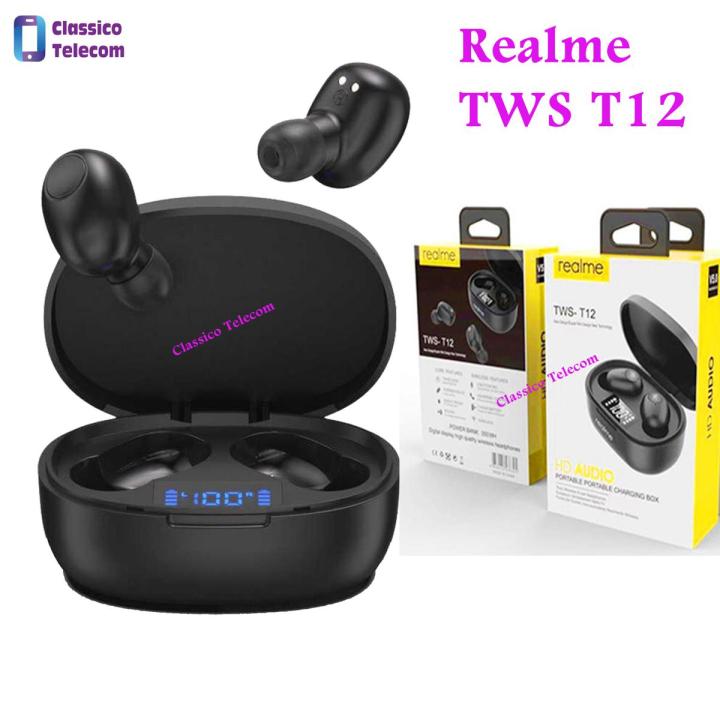 Realme TWS T12 Wireless Headphones LED Display With HD Stereo Audio ...
