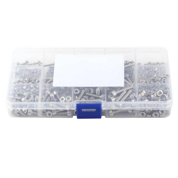 480pcs M2 M3 M4 Metric Hex Socket Head Cap Screw Bolts Nuts Assorted ...