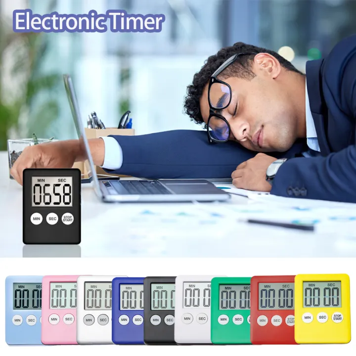 Digital Timer Manual Electronic Countdown Clock Loud Alarm Cooking ...