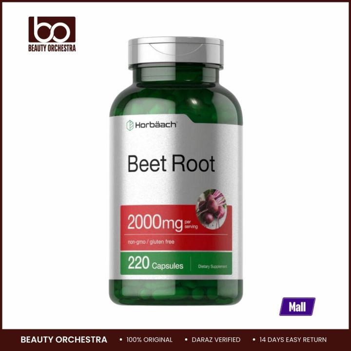 Horbaach Beet Root 2000mg per serving 220 Capsules | Daraz.com.bd