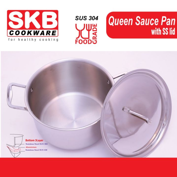 SKB sus304 food-grade stainless steel "Queen Sauce Pot with SS Lid ...