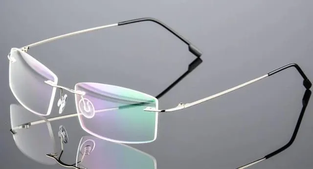 silver Rimless Rectangle Eyeglasses for Men and Women | Daraz.com.bd