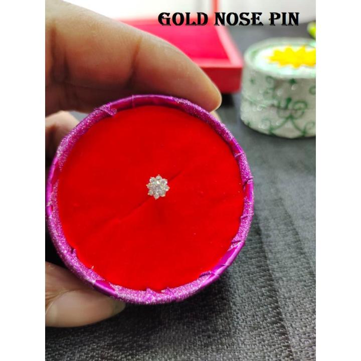 Exclusive Nine Star Design Nose Pin 16-K Carat Nose Pin , Nose Pins For ...