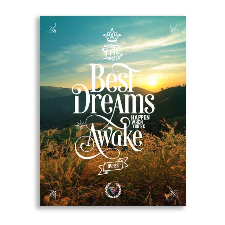 Wall Photo English Motivational Quotes 6x8 Inch Best Dreams Happen when ...