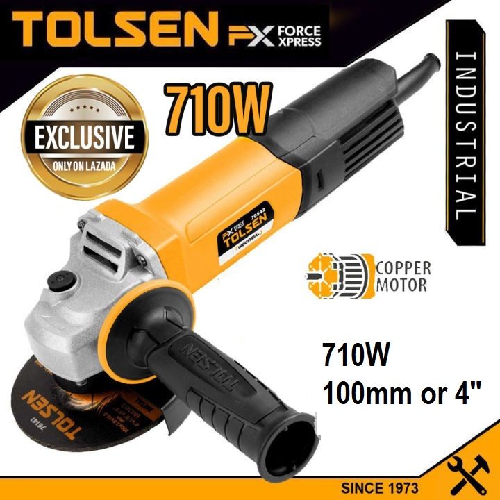 Tolsen 4" Angle Grinder 710W, 100mm, Copper Motor Model: 79544 | Daraz ...