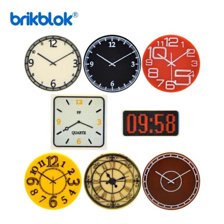 Custom Printed Tile Building Blocks Clocks wall clock 1x2 2x2 MOC ...