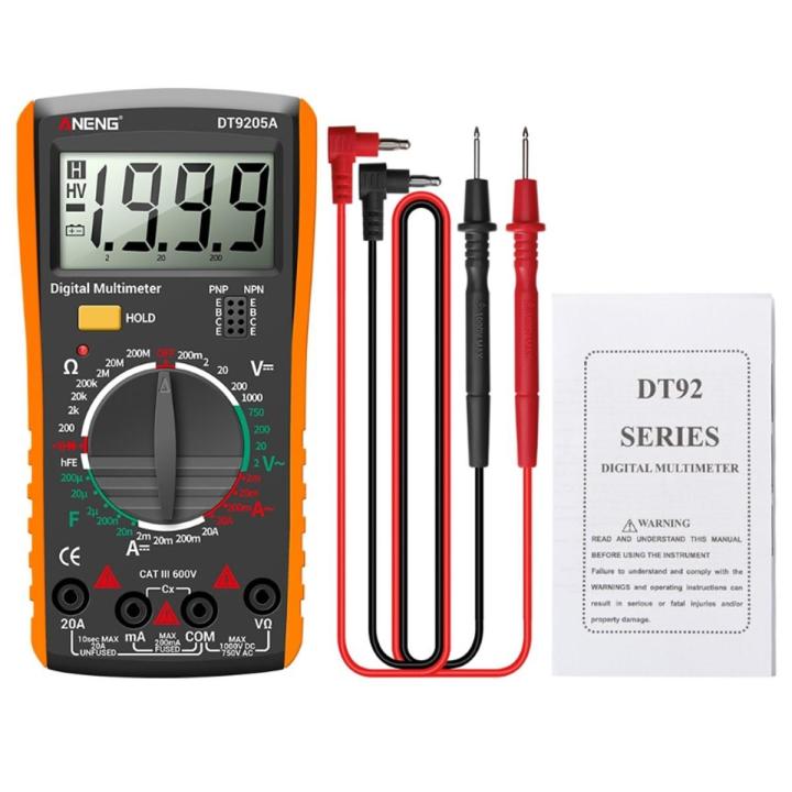 AC/DC Digital Multimeter hFE Transistor Resistance Capacity Tester ...