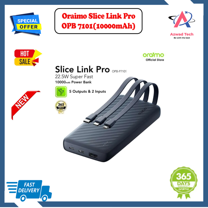 Oraimo Slice Link Pro 10000mAh 22.5W Power Bank (OPB-P7101) - Grey ...