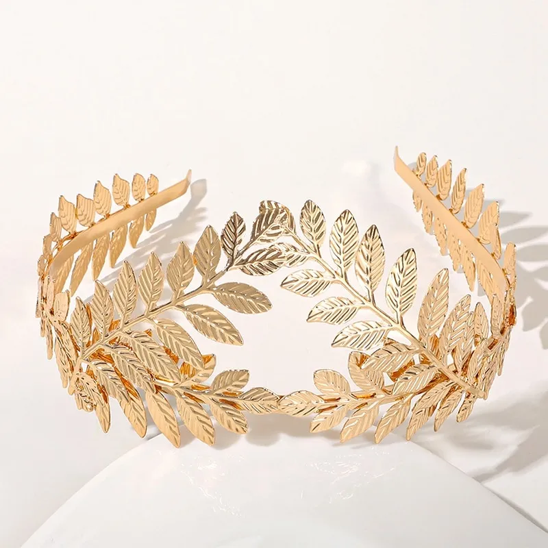 Greek Goddess Wedding Hair Generic 1pc New Gold Color Leaf Headband