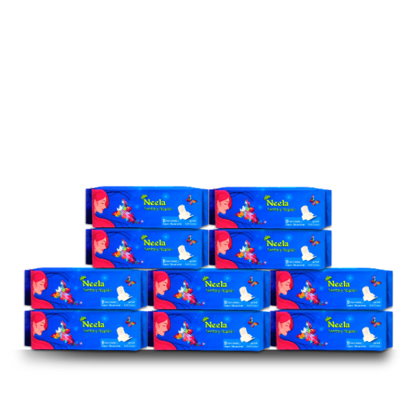 Neela Sanitary Napkin - Wings System - 100% Cotton - Combo of 10 Pack ...
