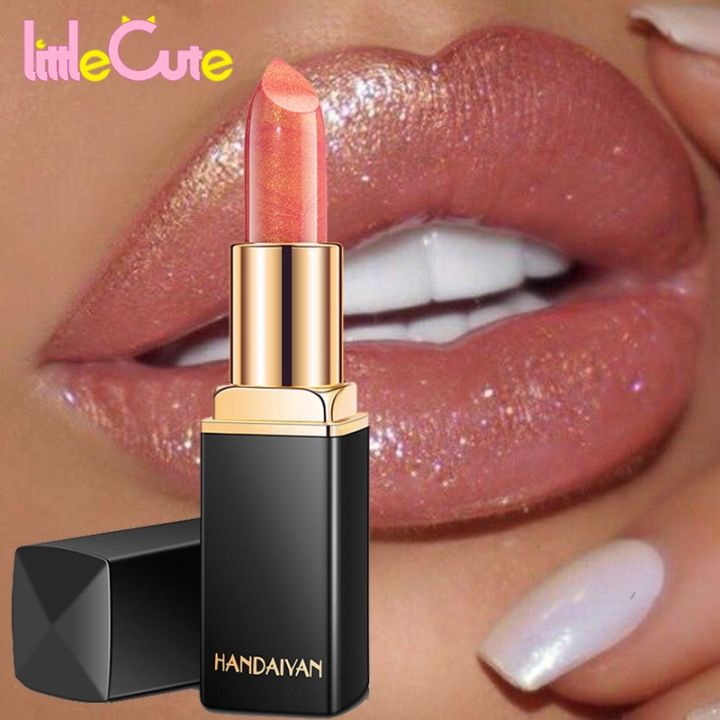 HANDAIYAN Professional Mermaid Shimmer Lipstick Pigment Nude Red ...