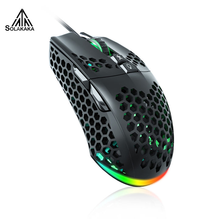 SOLAKAKA SM900 Wired Gaming Mouse RGB Custom Macro Buttons E-Sports ...