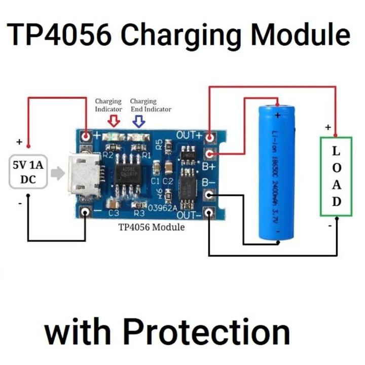 TP4056 Lithium Battery Charging Board with Battery Protection Chip for ...