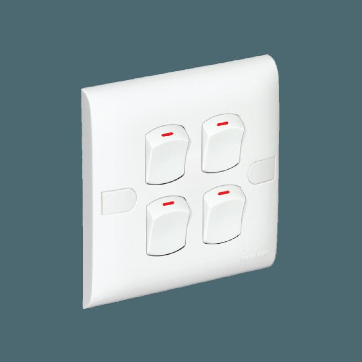 Super Star 4 Gang Slim Switch Four Gang Wall Switch | Daraz.com.bd
