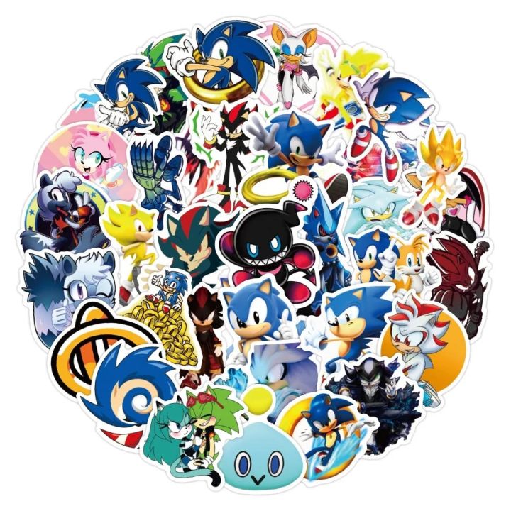 【Lejia】10/50pcs Hawaii Sonic The Hedgehog Stickers Decal for Suitcase ...