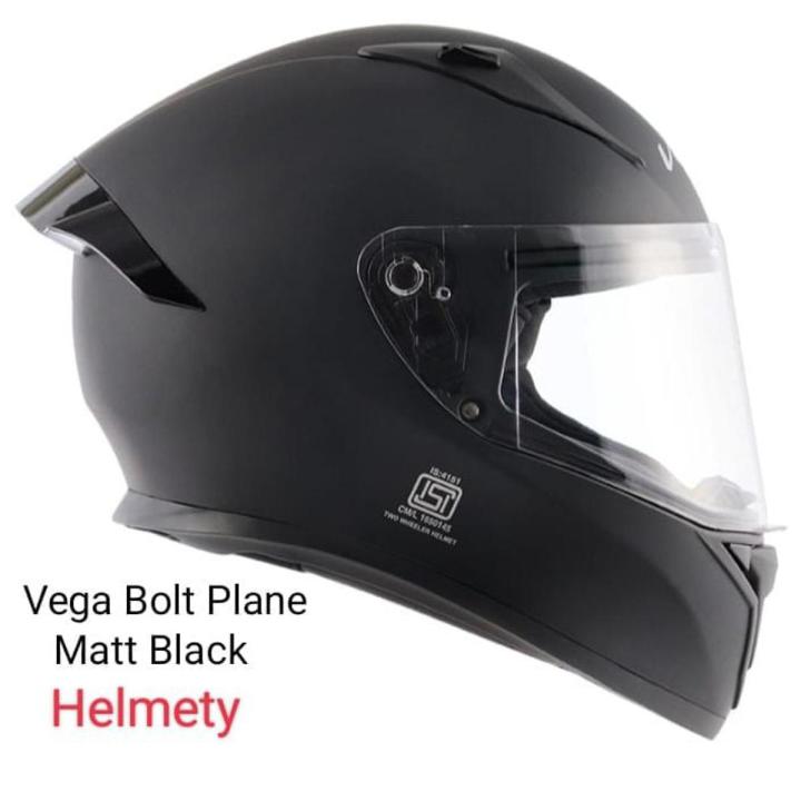 Bolt Bunny Matt Black full face helmet with dual certification. | Daraz ...