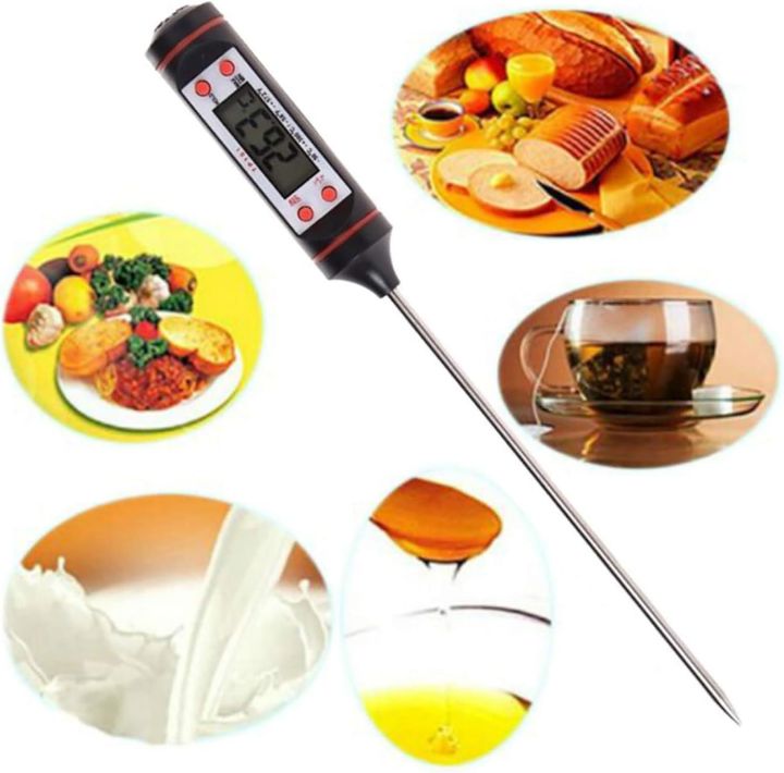 Digital BBQ Meat Thermometer Kitchen Probe Water Milk Oil Liquid Oven ...