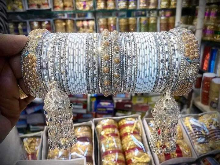 New 1 Set Indian Bridal Jhumka Pekhom Bangles/Churi Package For Girls ...