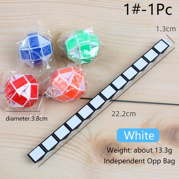 1Pc 3D Magic Cube Kids Educational Intelligence Magic Snake Ruler Rubik ...