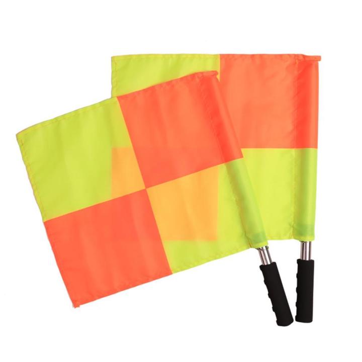 2pcs Soccer Referee Flags Football Linesman Side Line Judge Flags ...