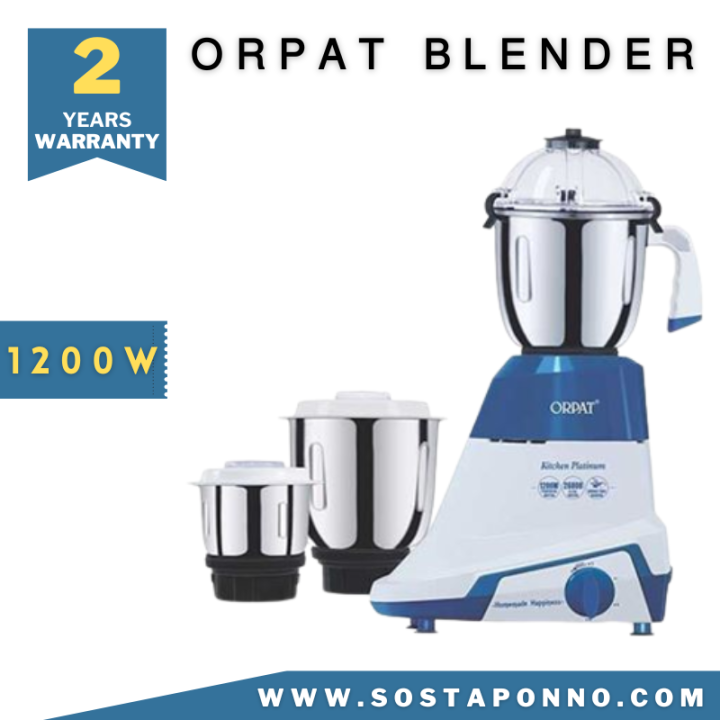 Orpat Kitchen blender 1200 Watts Mixer Grinder with Stainless ...